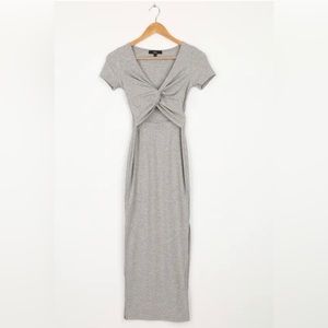 Lulus | Dresses | Lulus Style Twist Heather Grey Twist Front Cutout ...